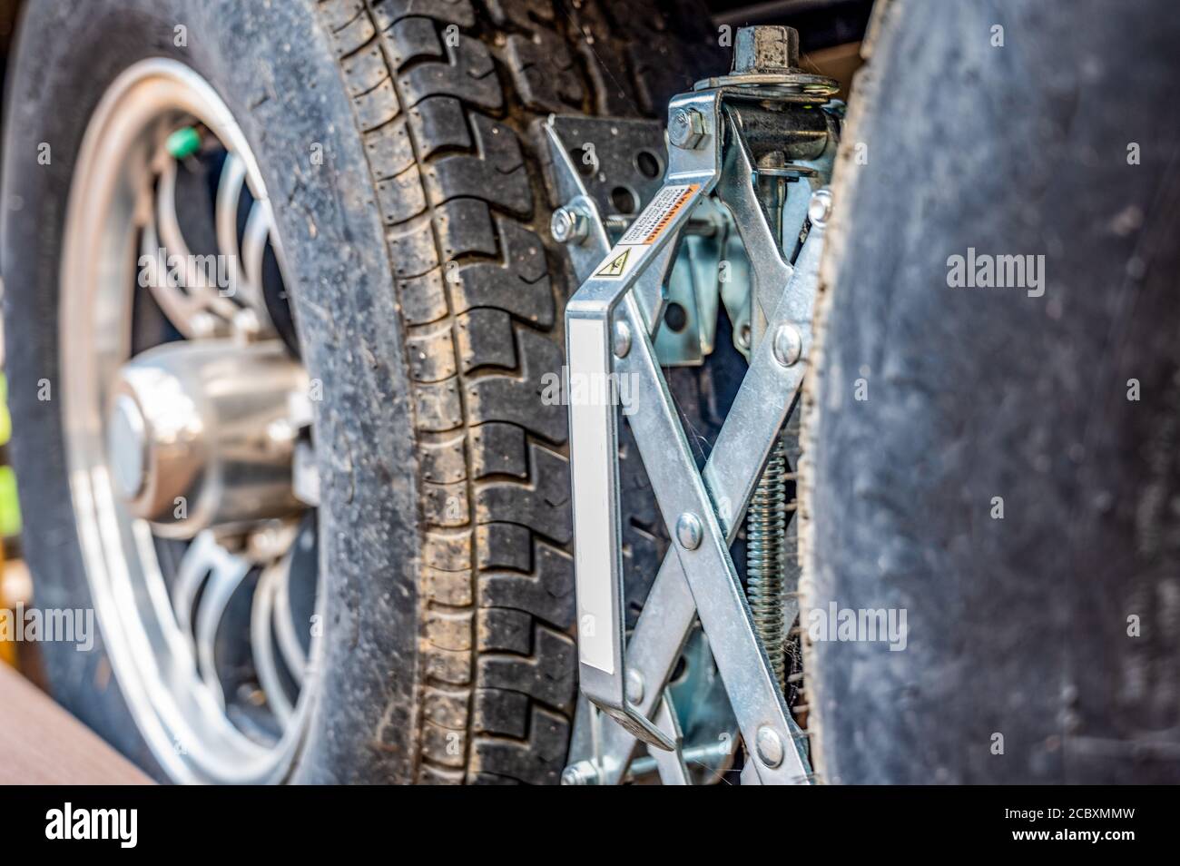 Locking mechanism on tires to keep them from moving while a camper is ...
