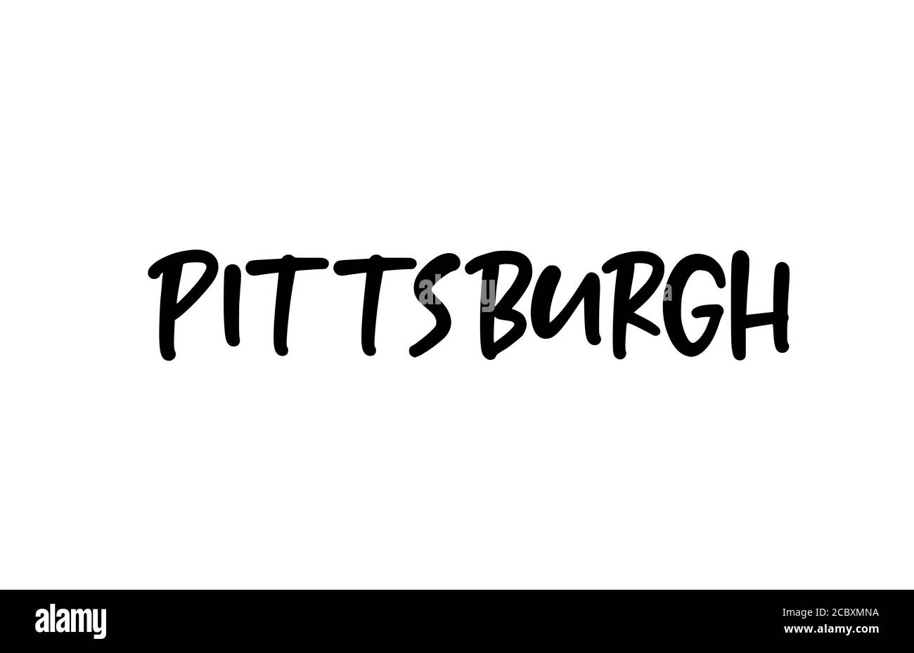 Pittsburgh city handwritten typography text word hand lettering. Modern ...