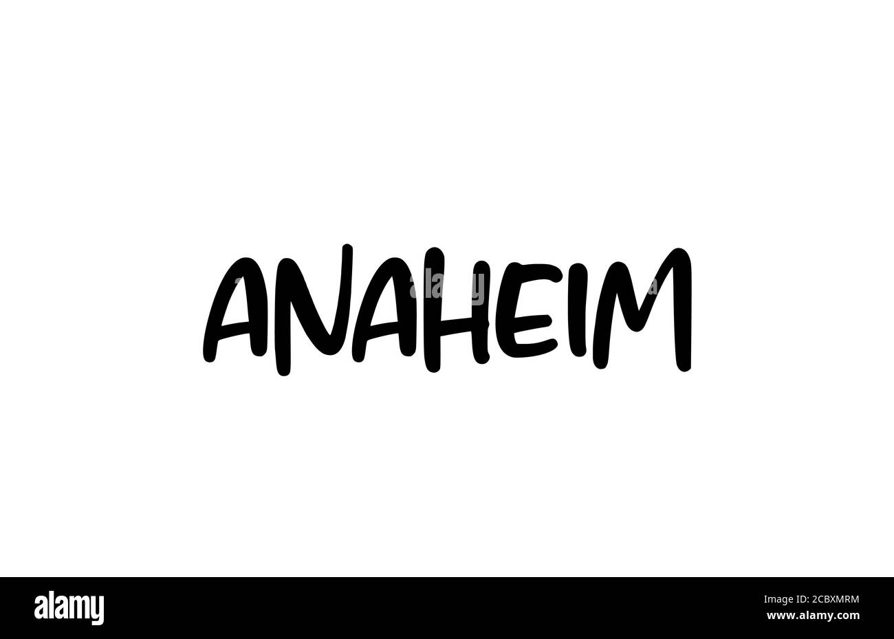 Anaheim city handwritten typography text word hand lettering. Modern ...
