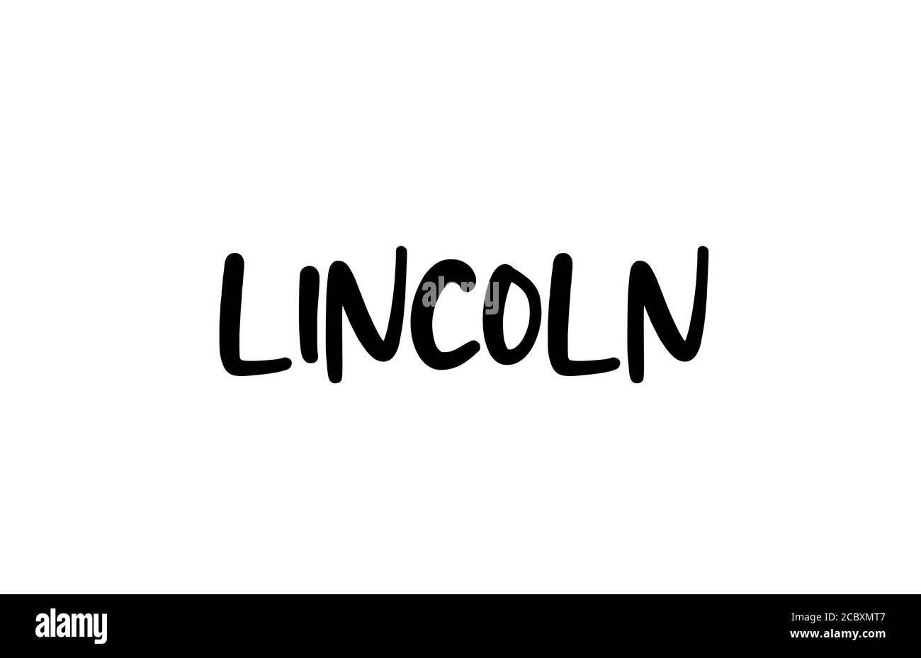 Lincoln city handwritten typography text word hand lettering. Modern ...