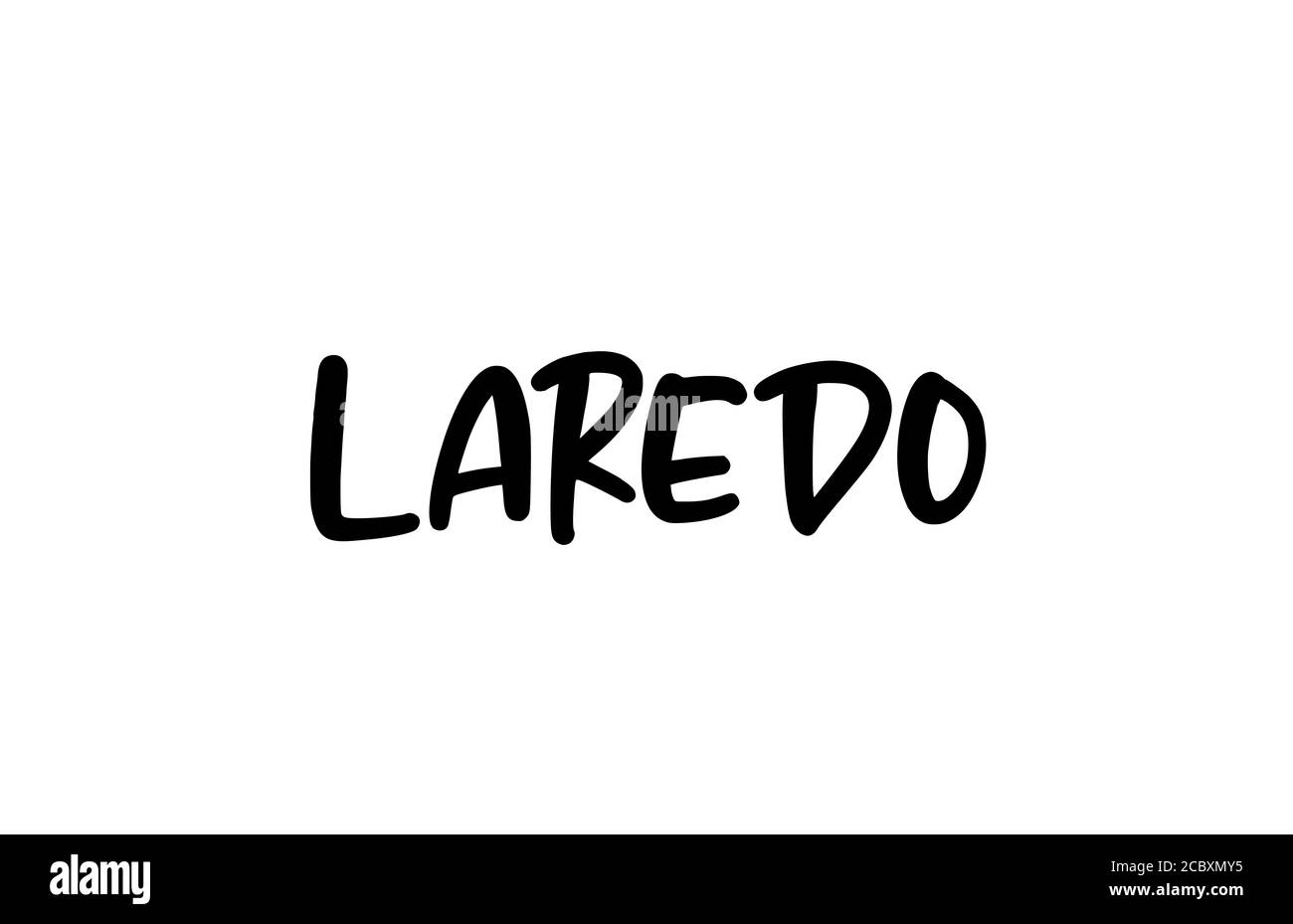 Laredo city handwritten typography text word hand lettering. Modern ...