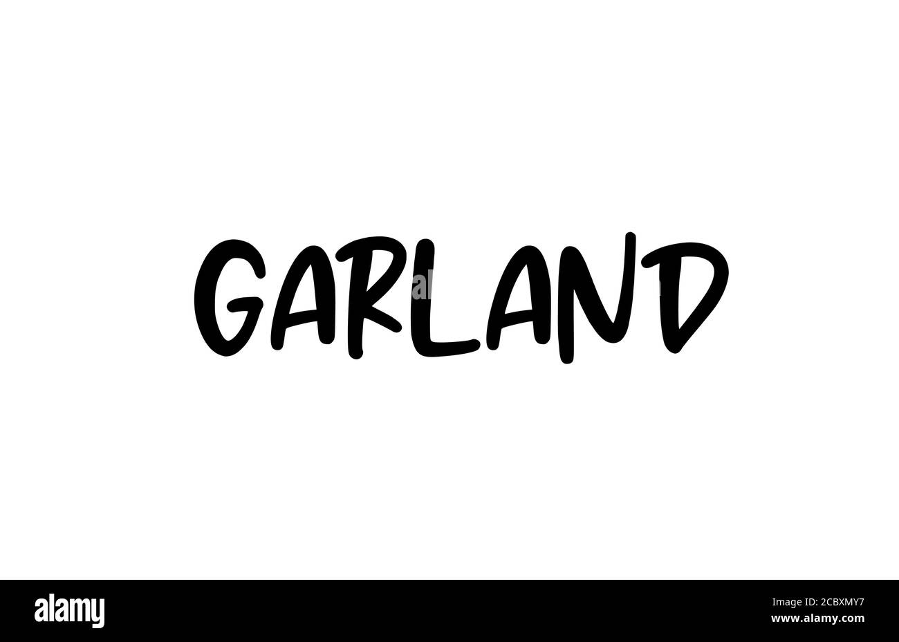 Garland city handwritten typography text word hand lettering. Modern ...