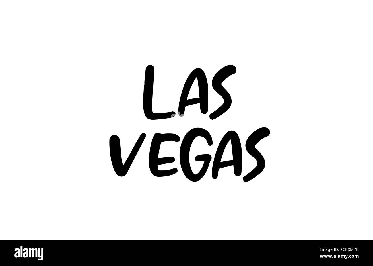 Las Vegas city handwritten typography text word hand lettering. Modern ...