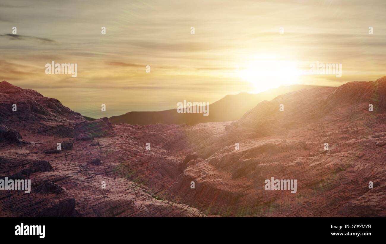 Setting Sun From Mars