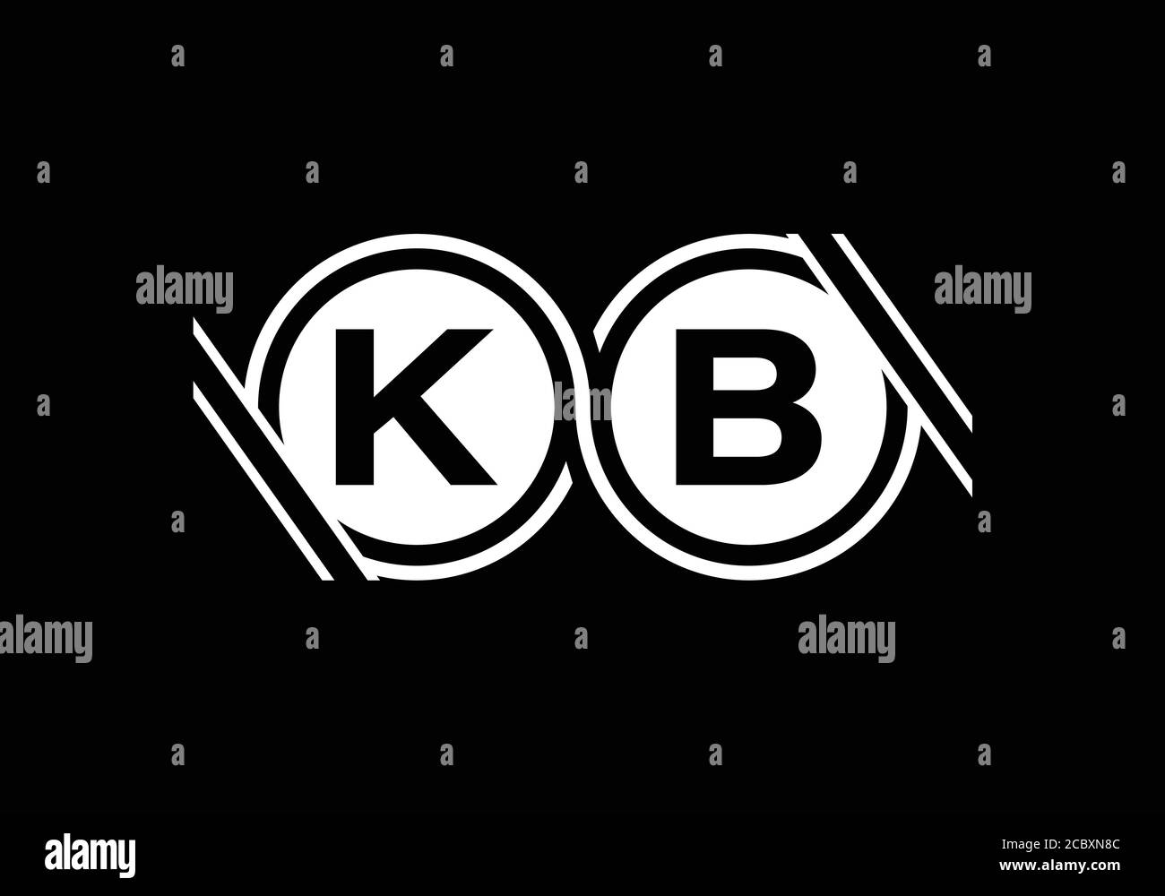 Initial Monogram Letter K B Logo Design Vector Template. K B Letter ...