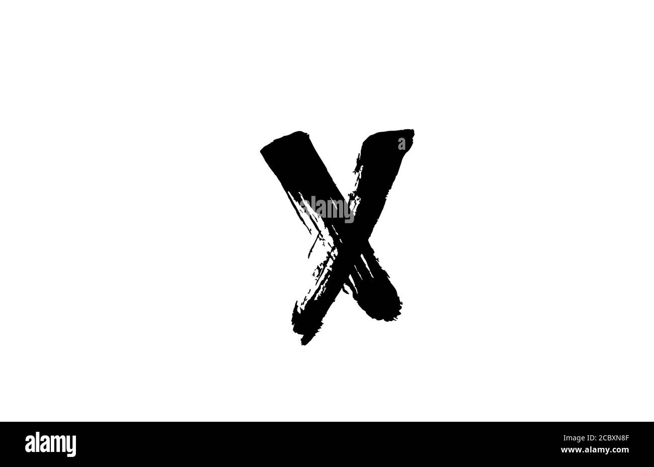 grunge X alphabet letter logo icon. Handwritten vintage design. Black ...