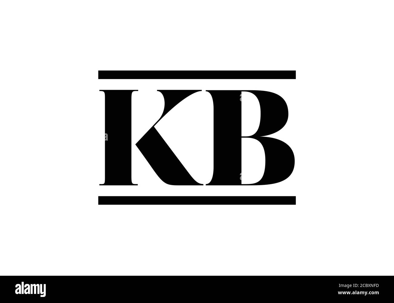 Initial Monogram Letter K B Logo Design Vector Template. K B Letter ...