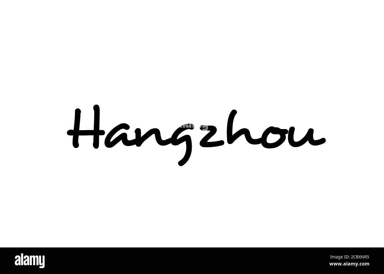 Hangzhou city handwritten text word hand lettering. Calligraphy text ...