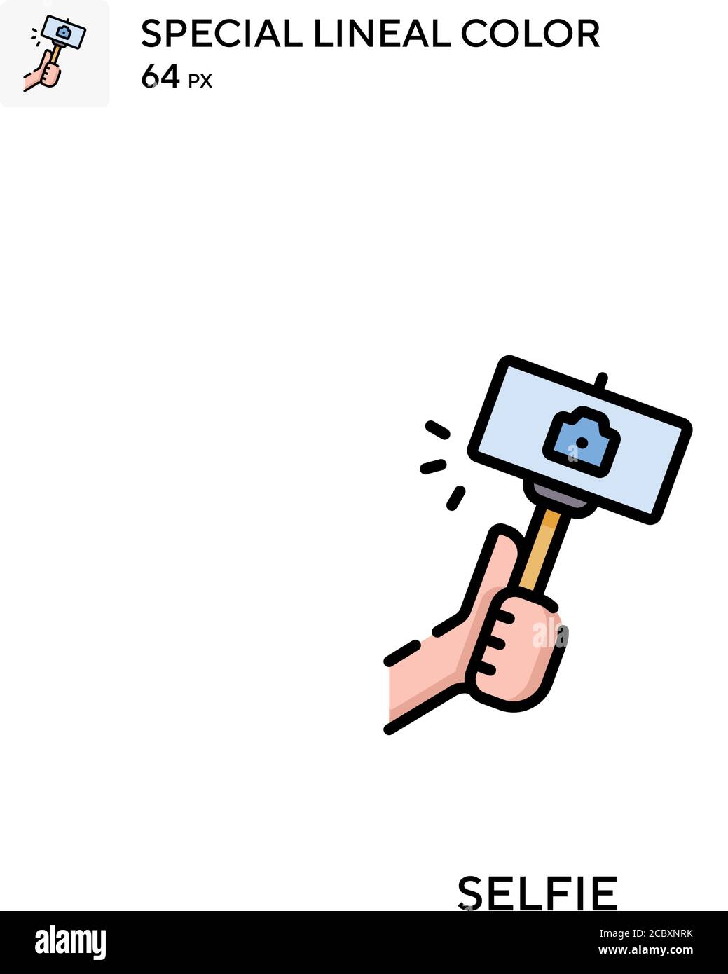 Selfie Special lineal color vector icon. Selfie icons for your business project Stock Vector ...