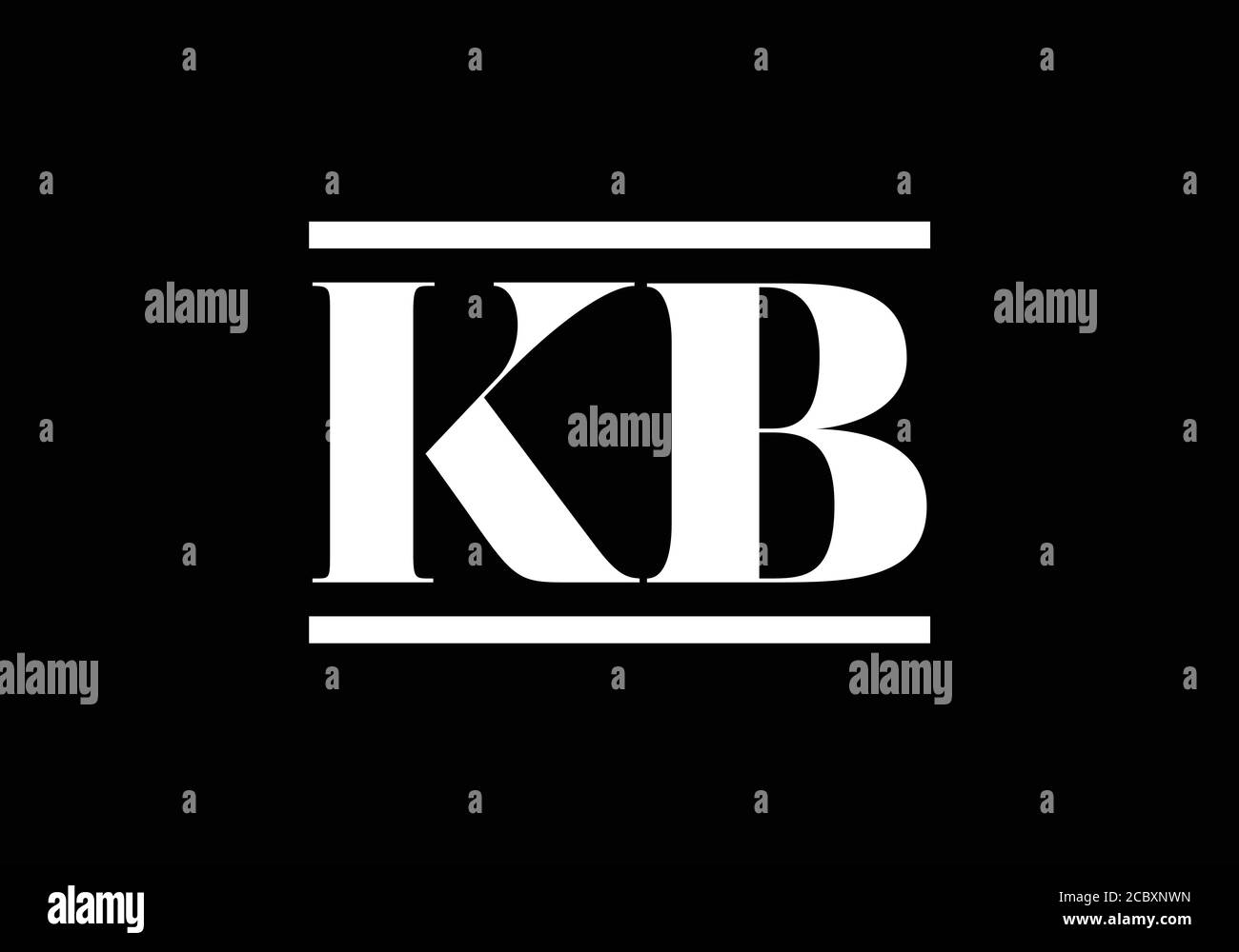 Initial Monogram Letter K B Logo Design Vector Template. K B Letter ...