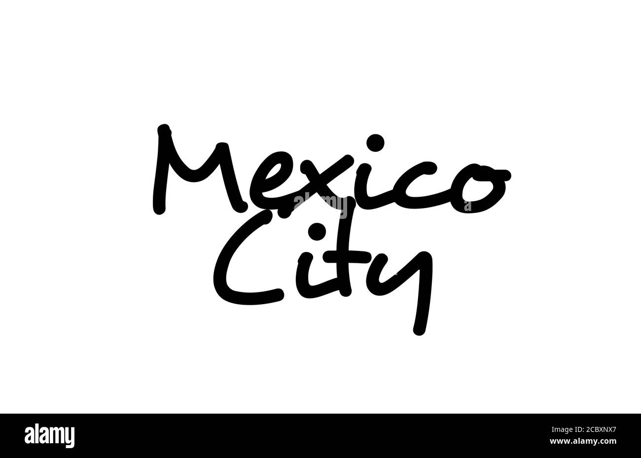 Mexico city handwritten text word hand lettering. Calligraphy text ...