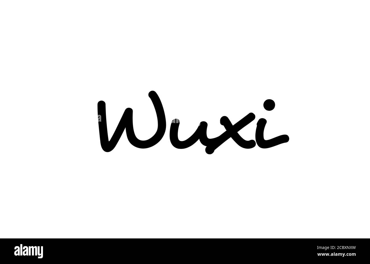 Wuxi city handwritten text word hand lettering. Calligraphy text ...