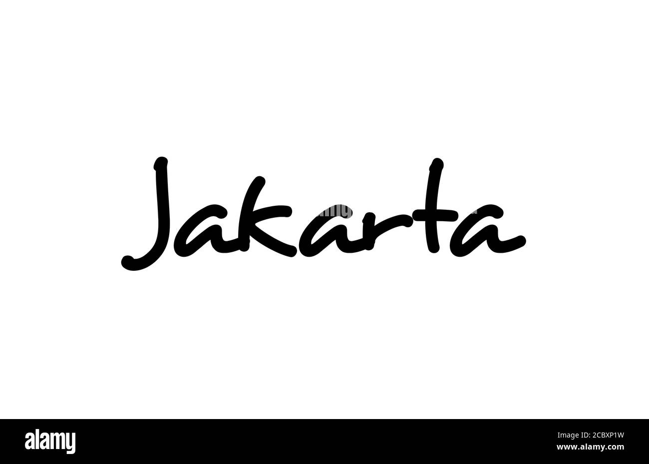 Jakarta city handwritten text word hand lettering. Calligraphy text ...