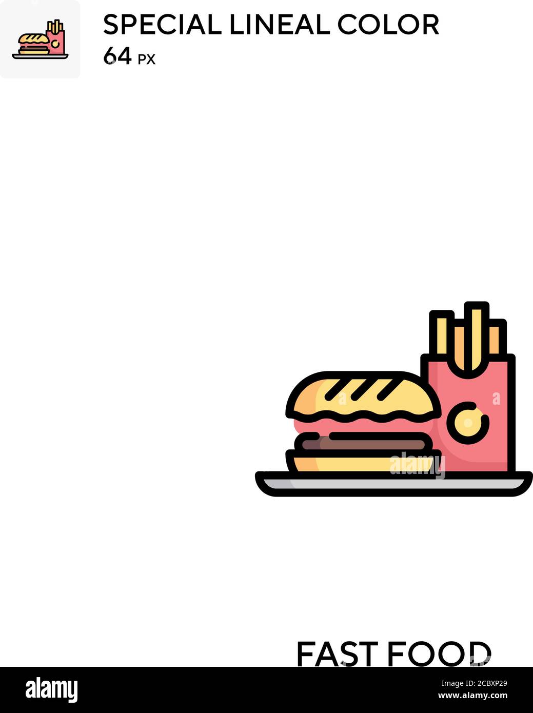 Fast food Special lineal color vector icon. Fast food icons for your ...