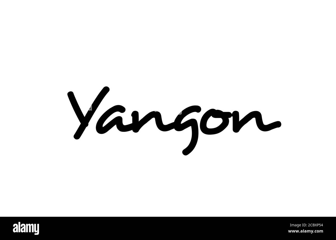 Yangon city handwritten text word hand lettering. Calligraphy text ...