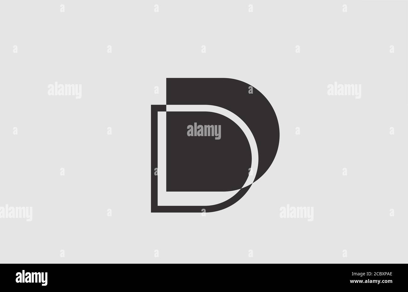 geometric black white D alphabet letter logo icon for business. Simple ...
