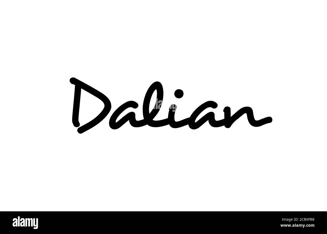 Dalian city handwritten text word hand lettering. Calligraphy text ...