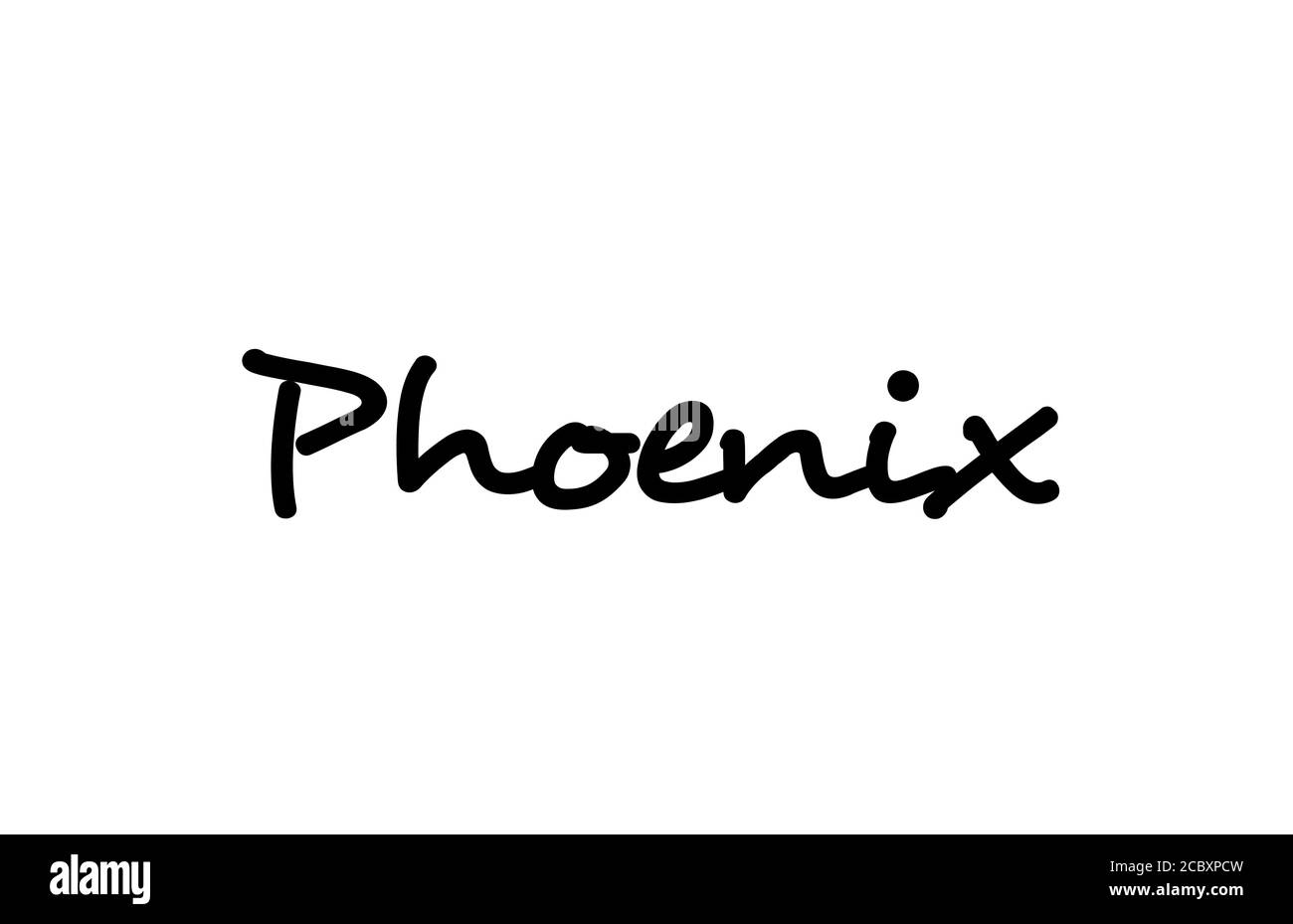 Phoenix city handwritten text word hand lettering. Calligraphy text ...