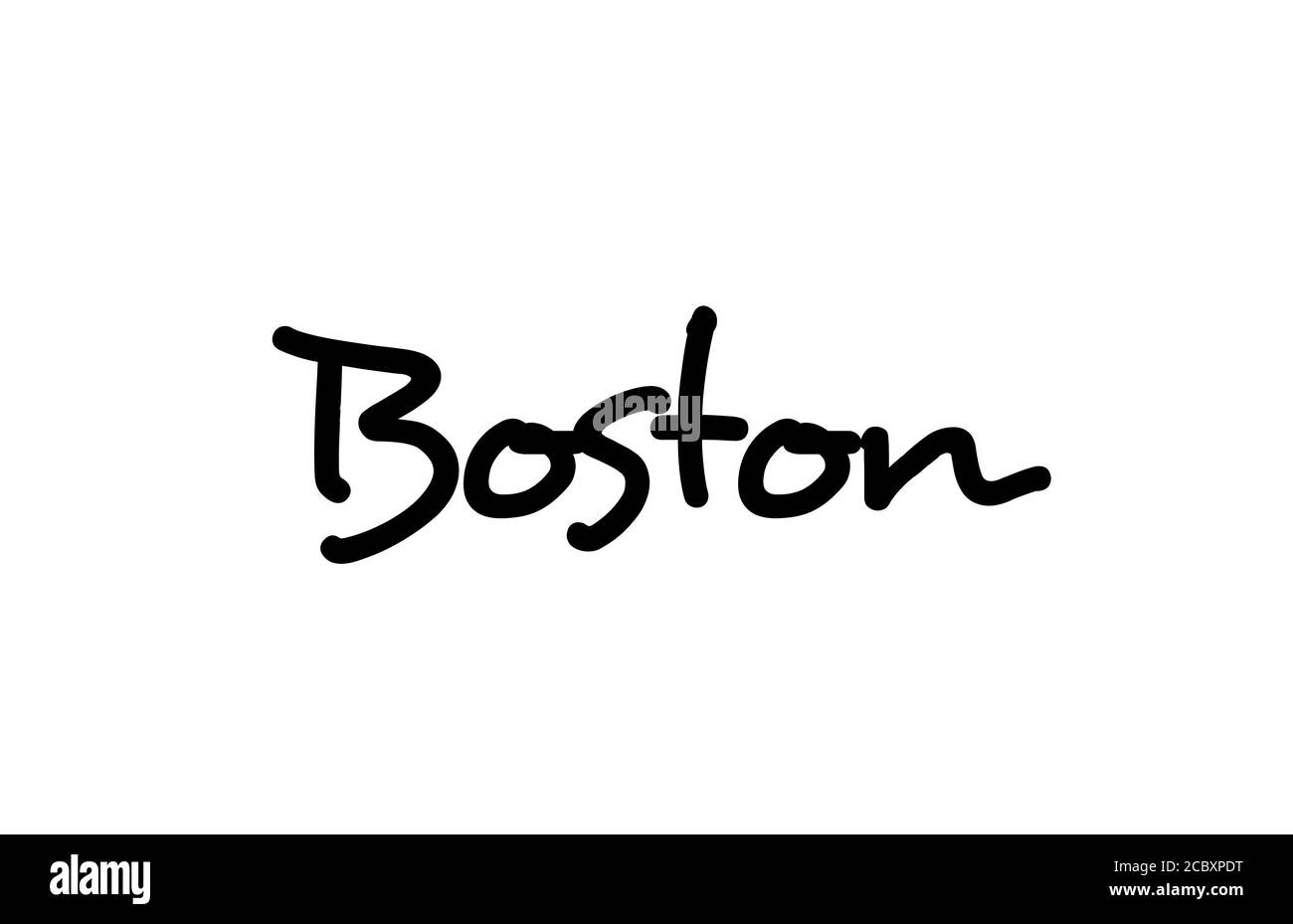 Boston city handwritten text word hand lettering. Calligraphy text ...