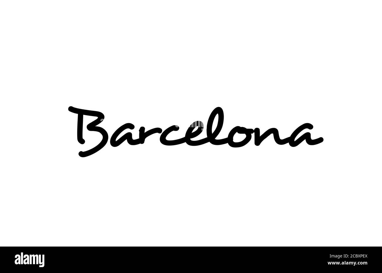 Barcelona city handwritten text word hand lettering. Calligraphy text ...