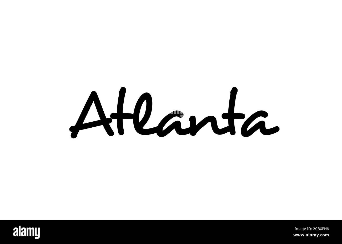 Atlanta city handwritten text word hand lettering. Calligraphy text ...