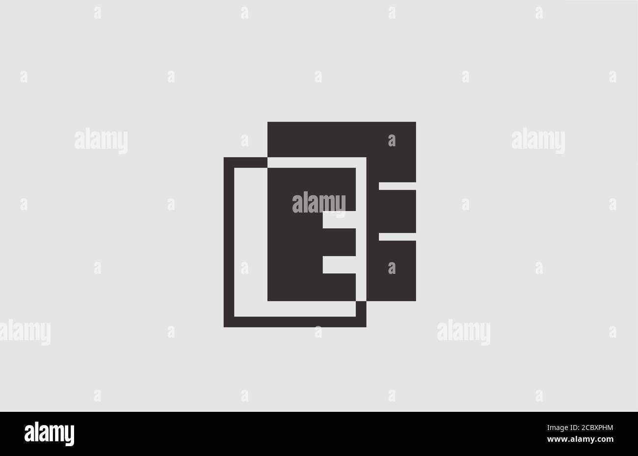 geometric black white E alphabet letter logo icon for business. Simple ...