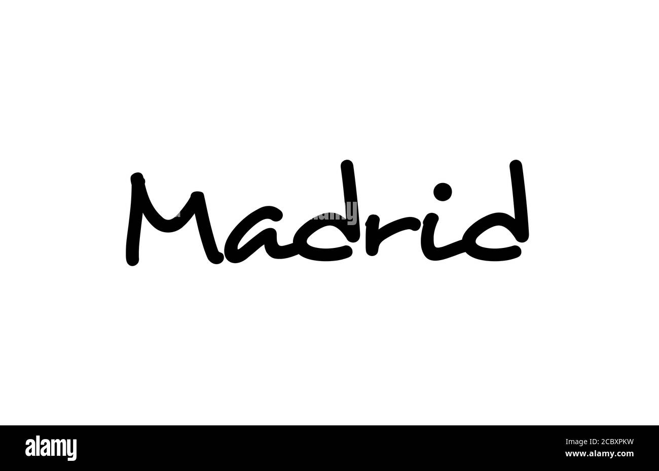Madrid city handwritten text word hand lettering. Calligraphy text ...