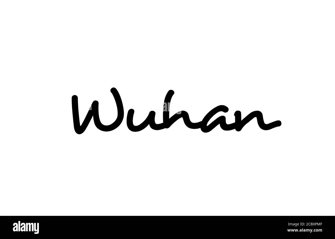 Wuhan city handwritten text word hand lettering. Calligraphy text ...