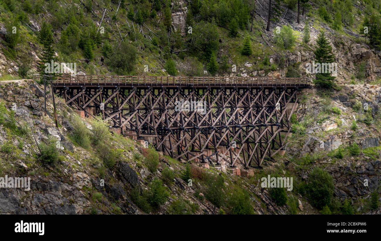 Wooden trestle bridge hi-res stock photography and images - Alamy