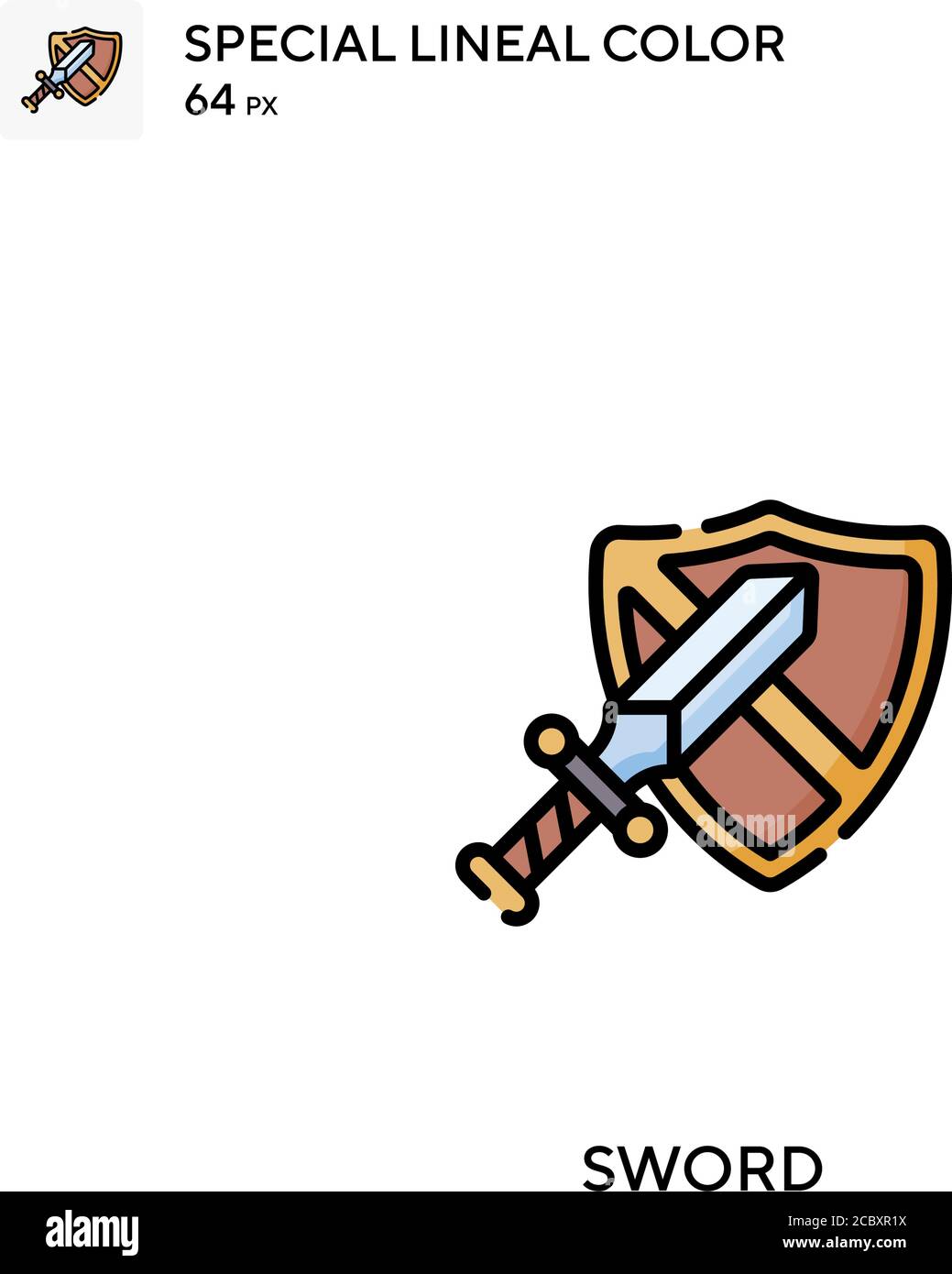 Sword Special lineal color vector icon. Sword icons for your business ...