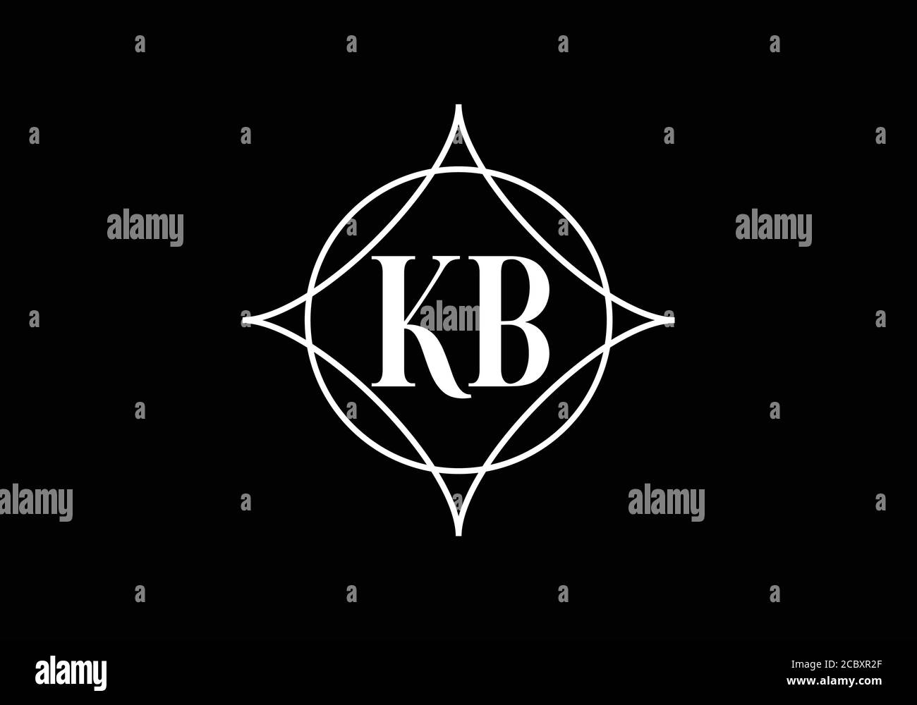 Initial Monogram Letter K B Logo Design Vector Template. K B Letter ...