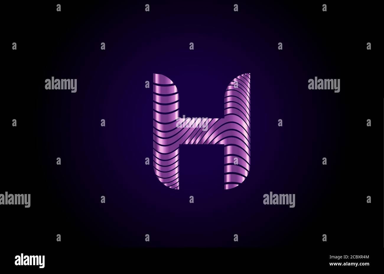 H yellow alphabet letter logo icon for company. Metallic gold line ...