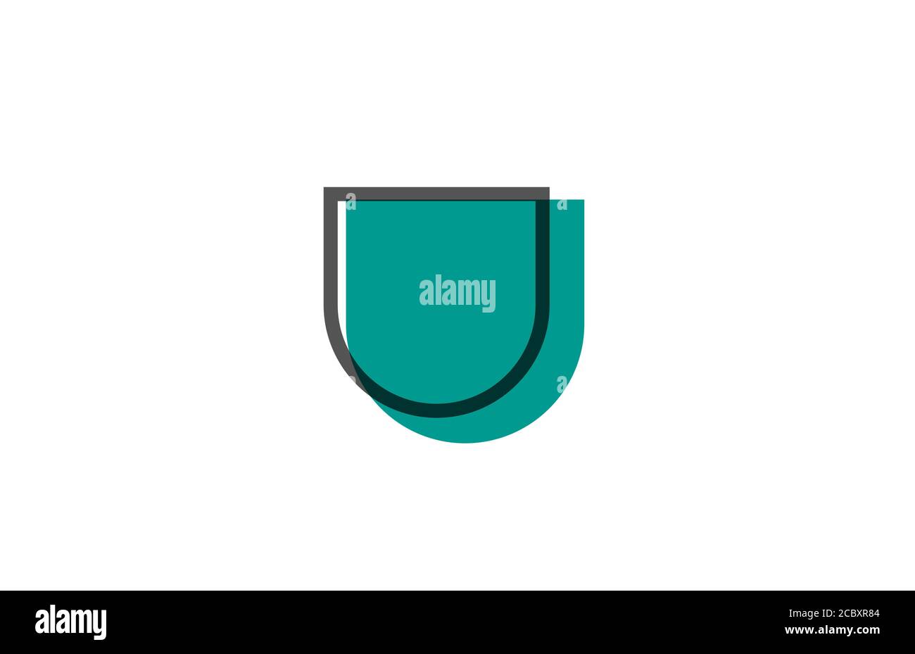green black U line alphabet letter logo icon for company. Simple line ...