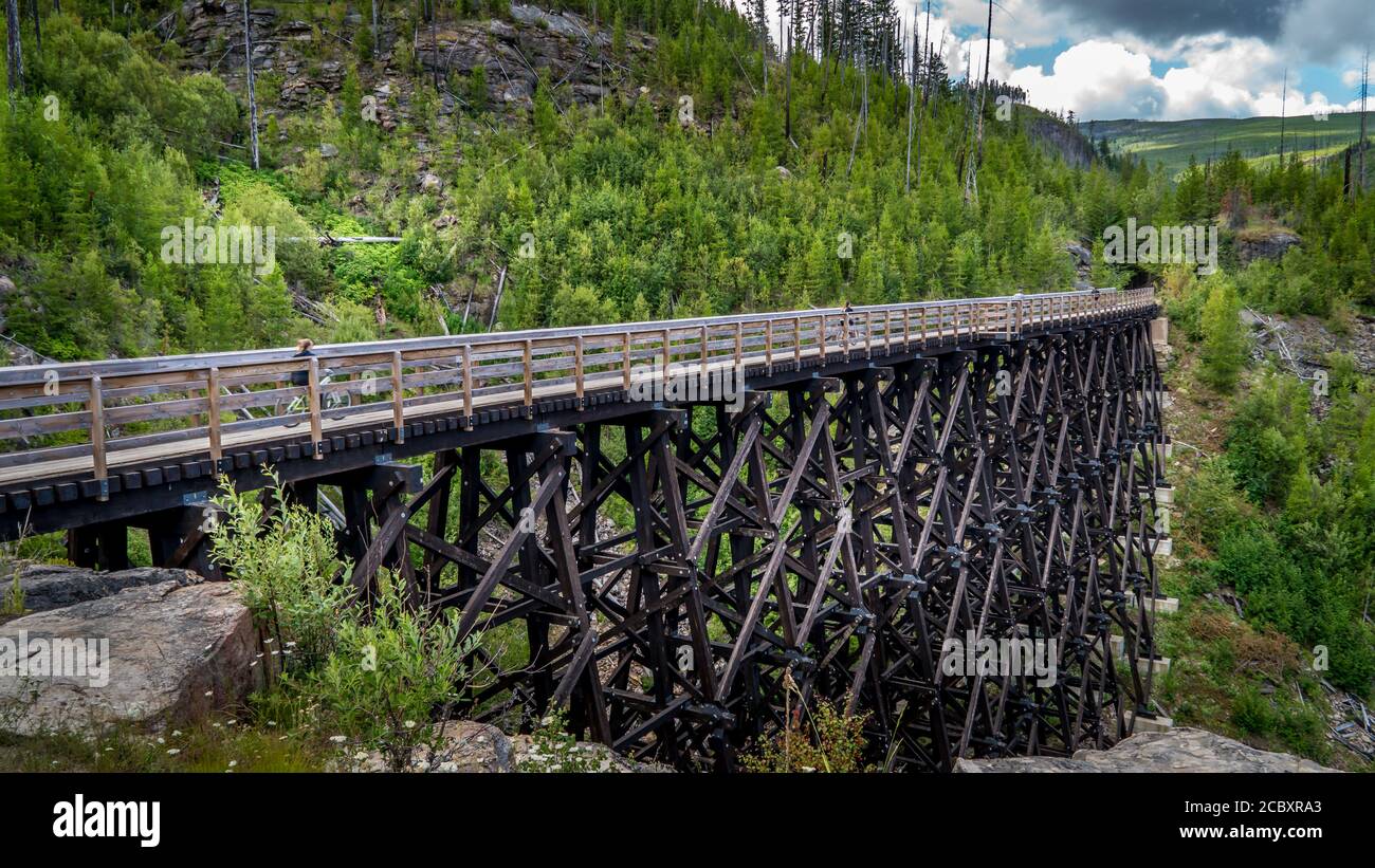 Wooden Trestle Bridges of the abandoned Kettle Valley Railway in Myra ...