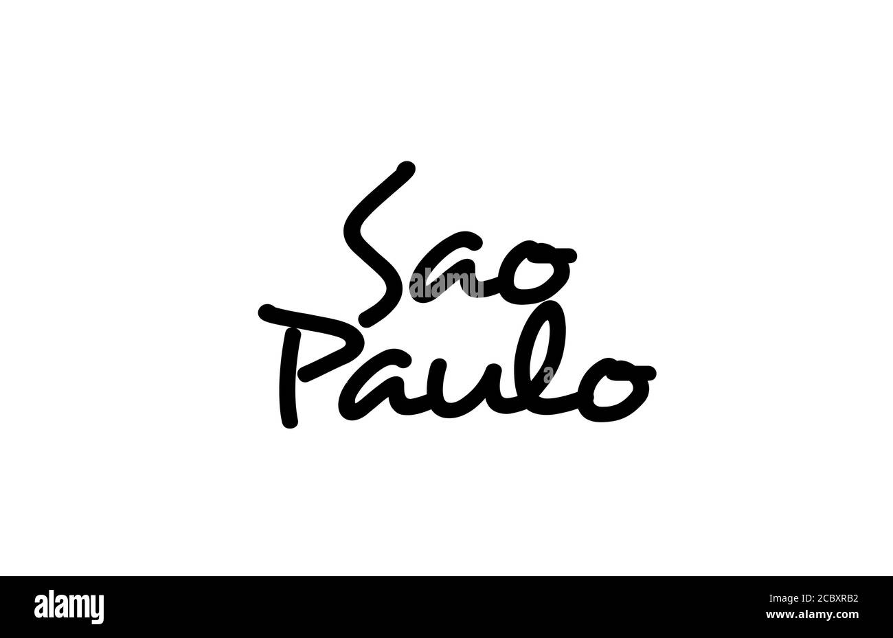 Sao Paulo city handwritten text word hand lettering. Calligraphy text ...