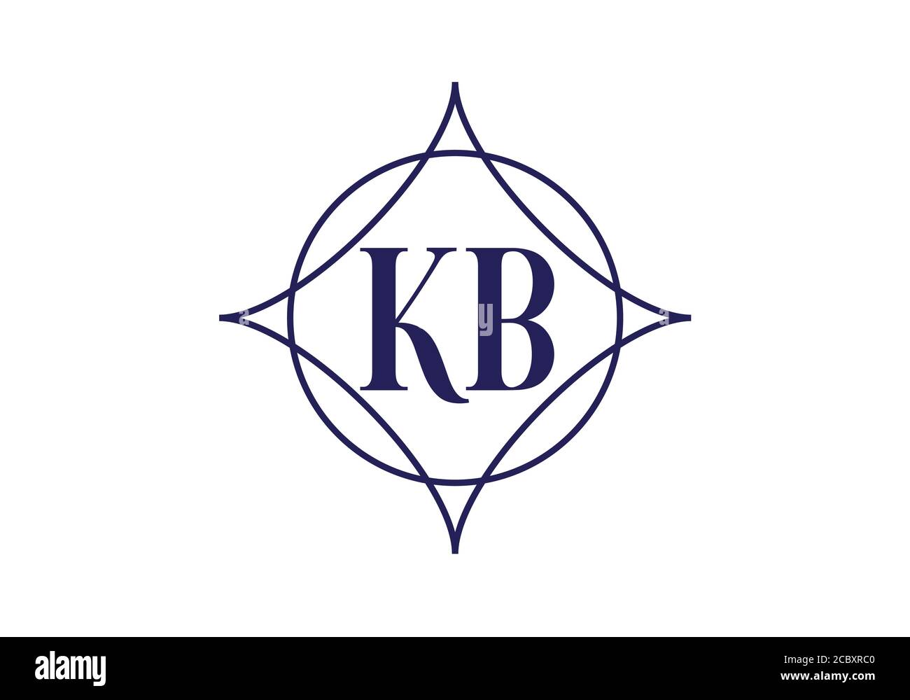 Initial Monogram Letter K B Logo Design Vector Template. K B Letter ...