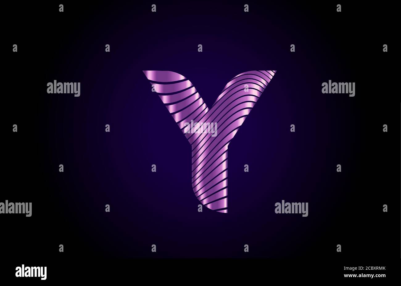 Y yellow alphabet letter logo icon for company. Metallic gold line ...