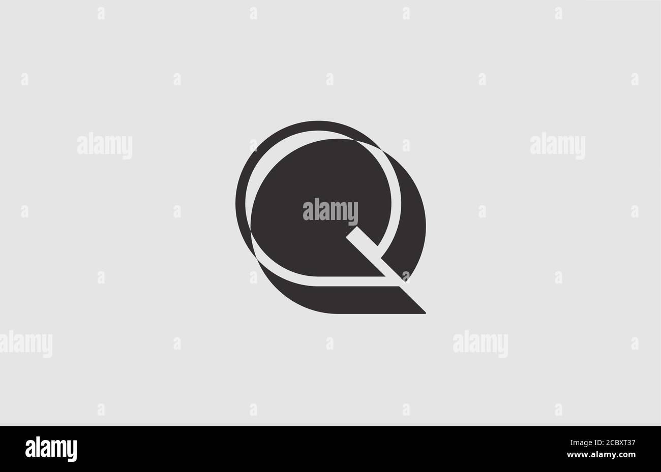 geometric black white Q alphabet letter logo icon for business. Simple ...