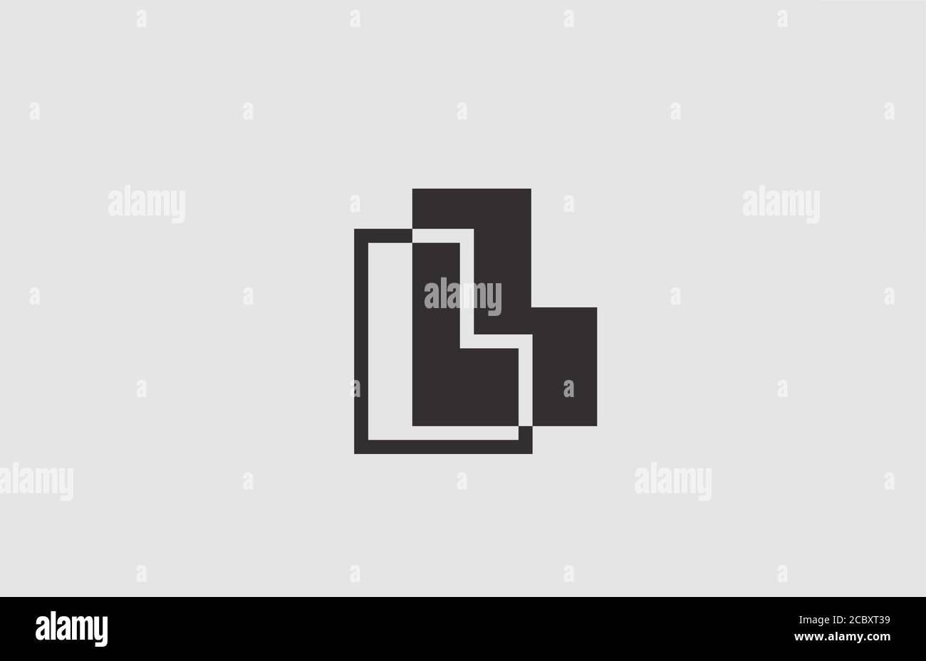 geometric black white L alphabet letter logo icon for business. Simple ...