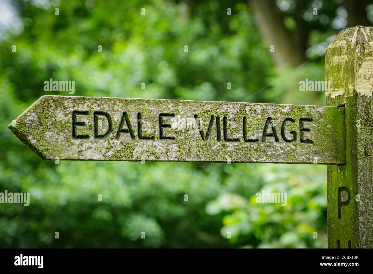 Signpost for Edale Village, in the The Derbyshire Peak District ...