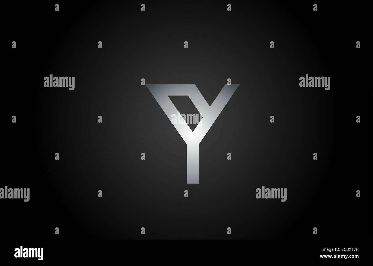 black grey Y alphabet letter logo icon. Line design for company and ...