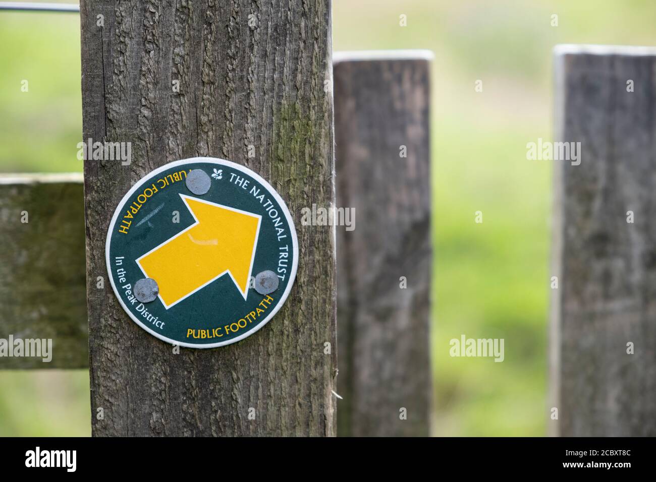 Public Footpath sign near Edale in the The Derbyshire Peak District ...