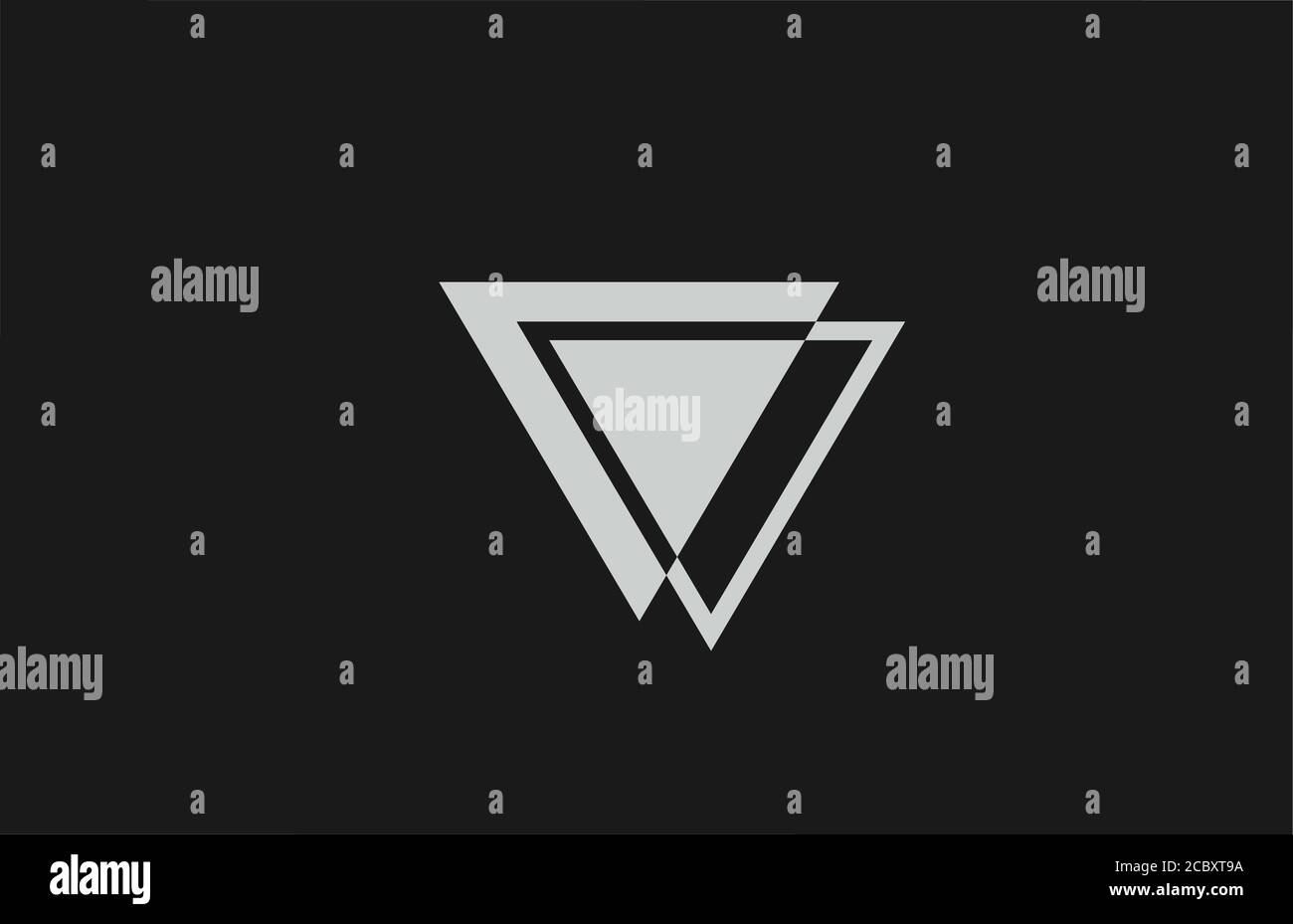 grey black white V alphabet letter logo icon. Simple line design for ...