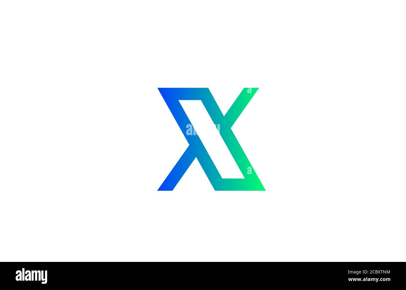 green blue X alphabet letter logo icon. Line design for business and ...