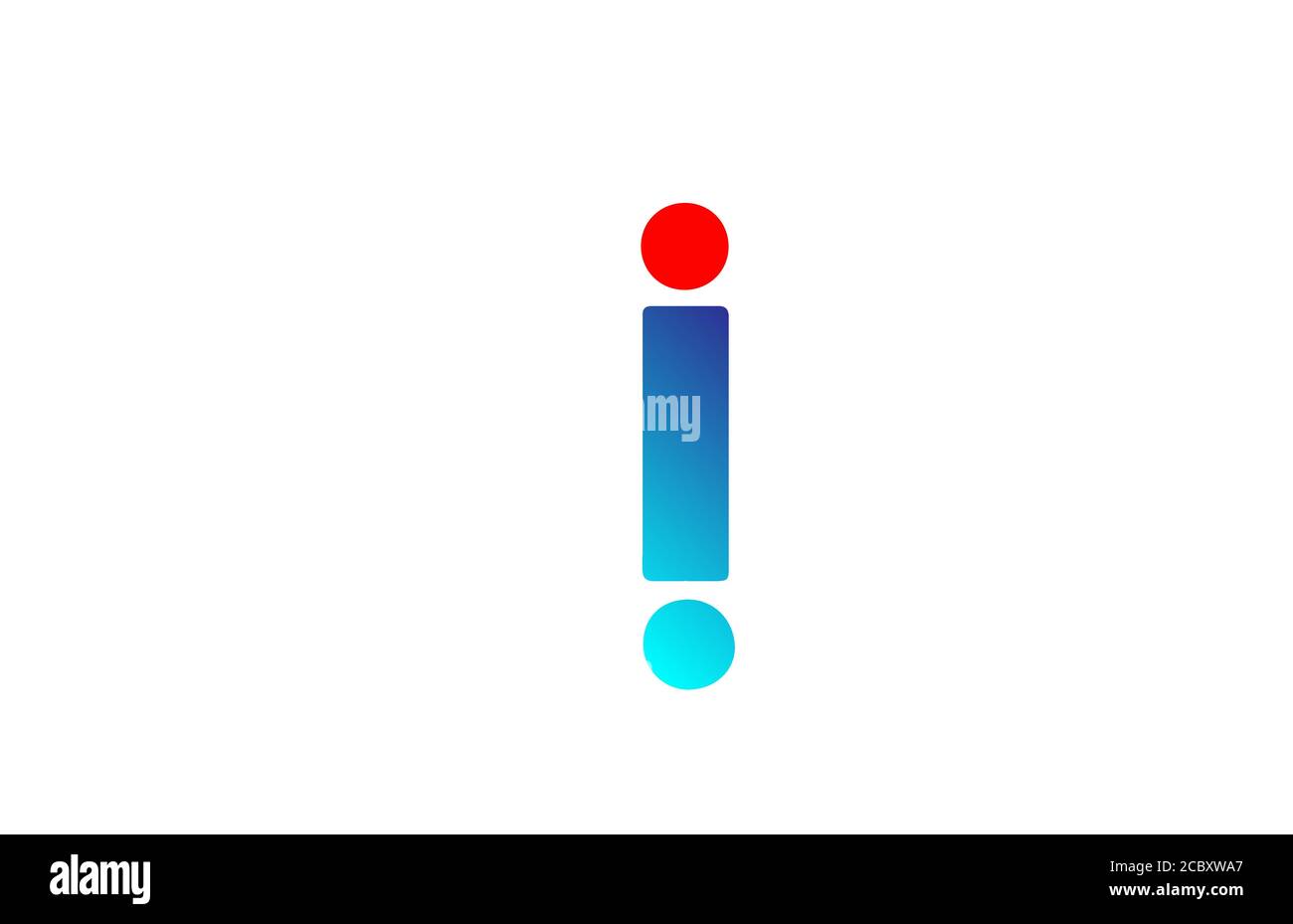 i blue red alphabet letter logo icon. Gradient design for business and ...