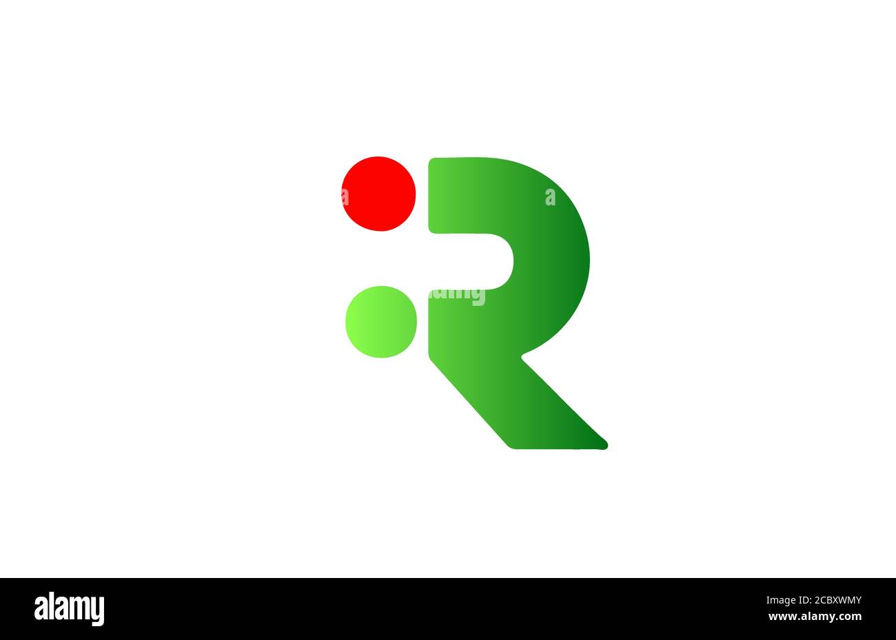 green red R alphabet letter logo icon. Gradient design for business and ...