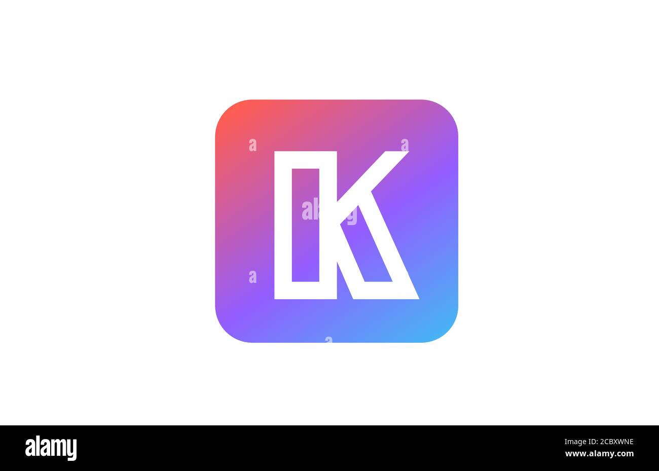 colored blue pink K alphabet letter logo icon. Line design for company ...