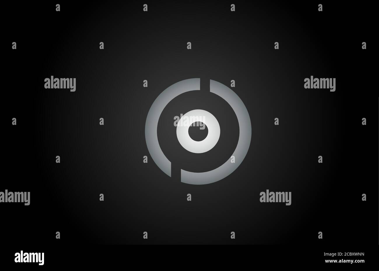 black grey O alphabet letter logo icon. Line design for company and ...