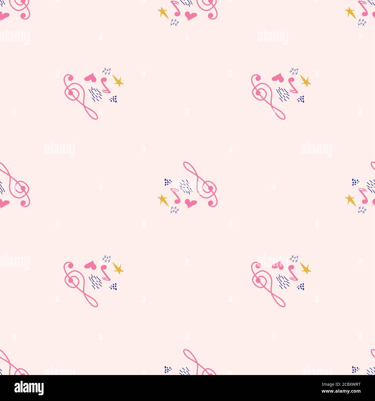 Cartoon cute doodles hand drawn Musical seamless pattern. Colorful ...