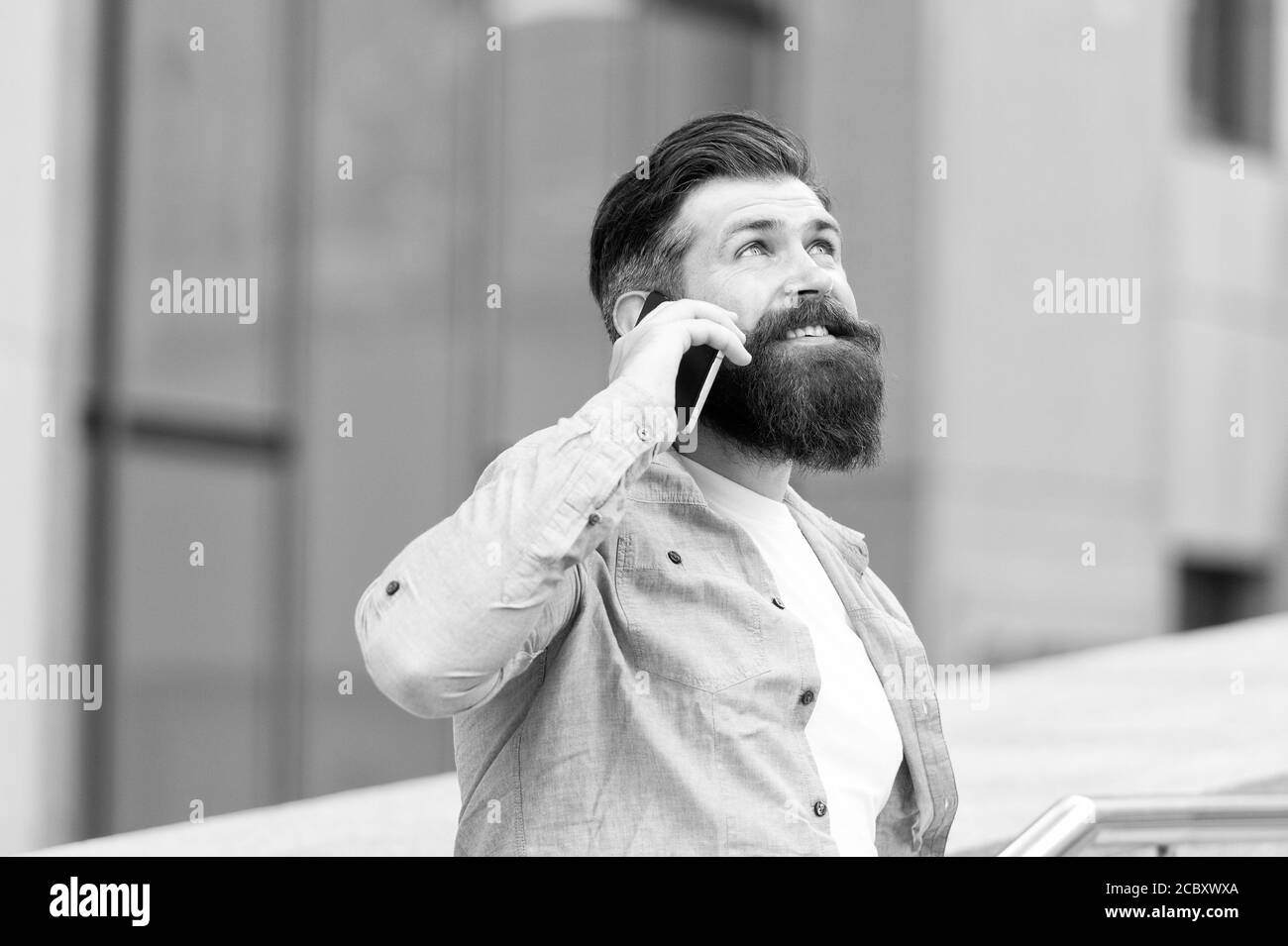 Communication handsome Black and White Stock Photos & Images - Alamy